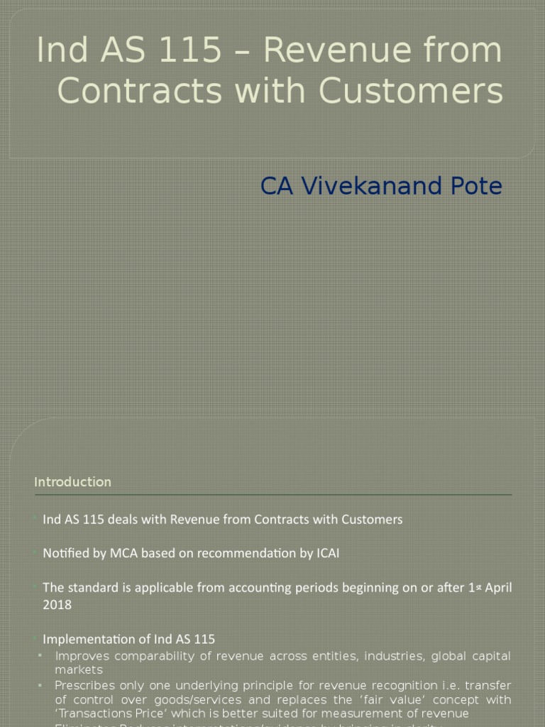 IND AS 115 - New 2 | PDF | Financial Transaction | Customer