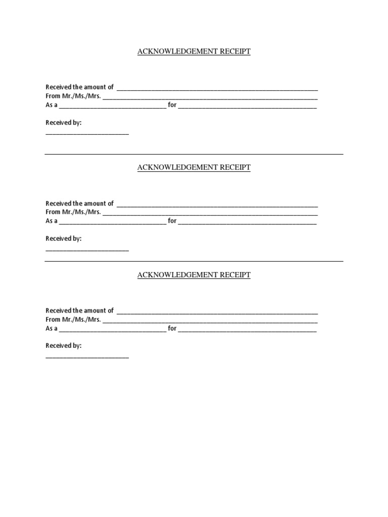 Acknowledgement Receipt | PDF