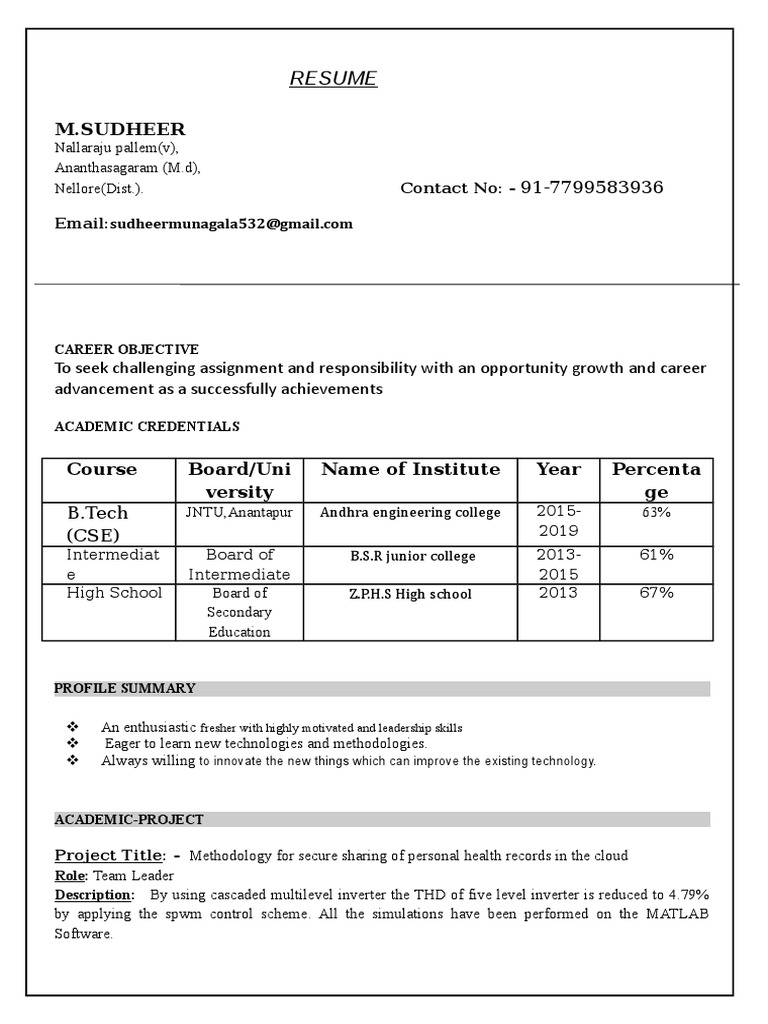Sudheer Resume | PDF | Software | Computing