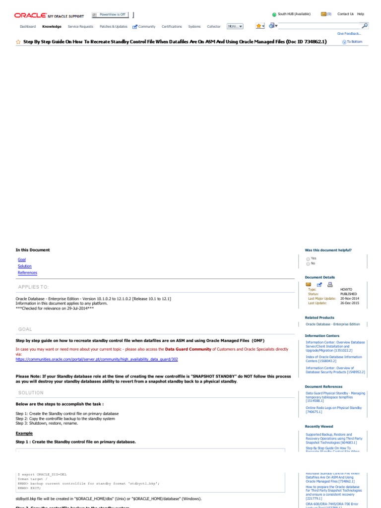 Step by Step Guide On How To Recreate Standby Control File When ...