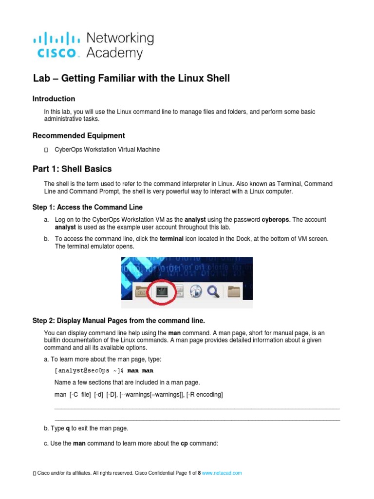 3127 Lab Getting Familiar With The Linux Shell Pdf Command Line Interface Directory