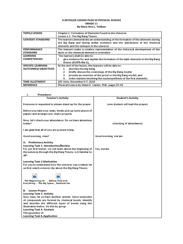 Physical Science Lesson 1 | PDF | Chemical Polarity | Chemical Elements