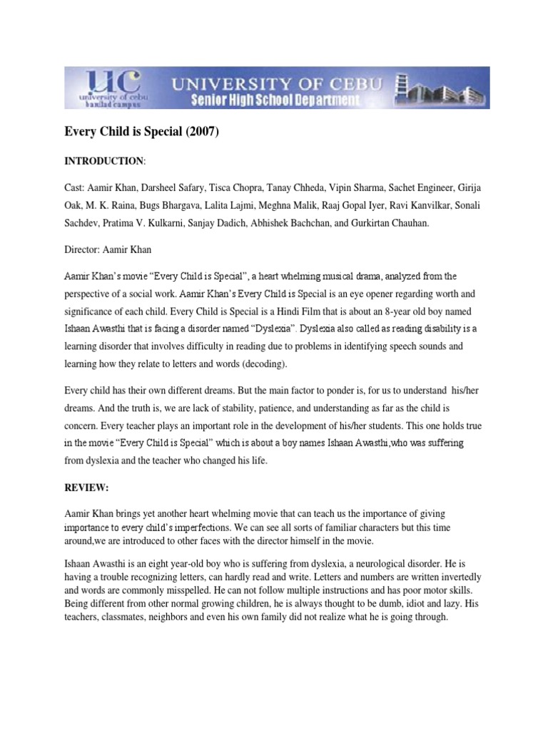 Every Child Is Special | PDF | Dyslexia | Pedagogy