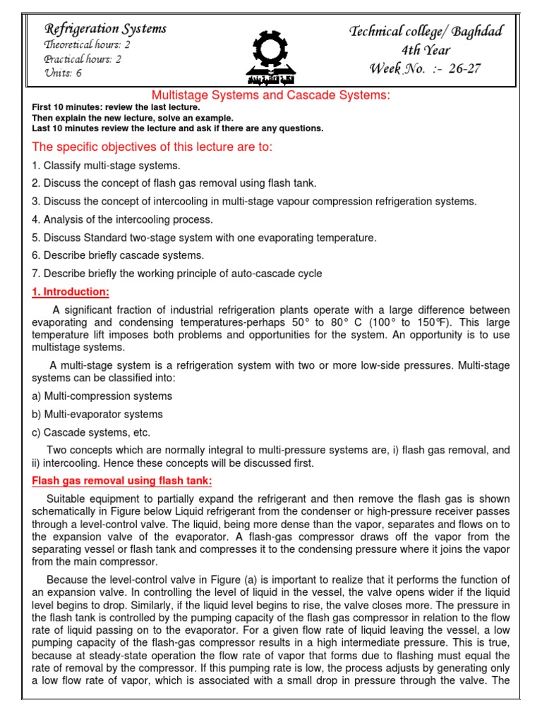 Cascade Refrigeration System Overview | PDF | Refrigeration | Air ...