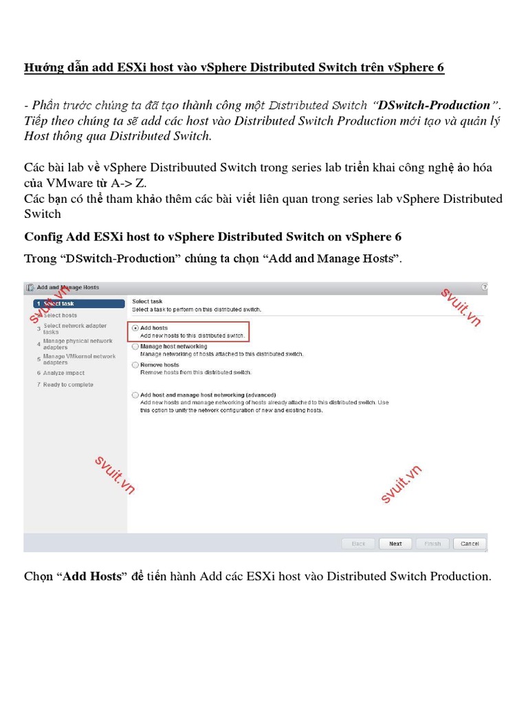 (lab 5.2) Hướng dẫn add ESXi host vào vSphere Distributed Switch trên ... (lab 5.2) Hướng dẫn add ESXi host vào vSphere Distributed Switch trên ...