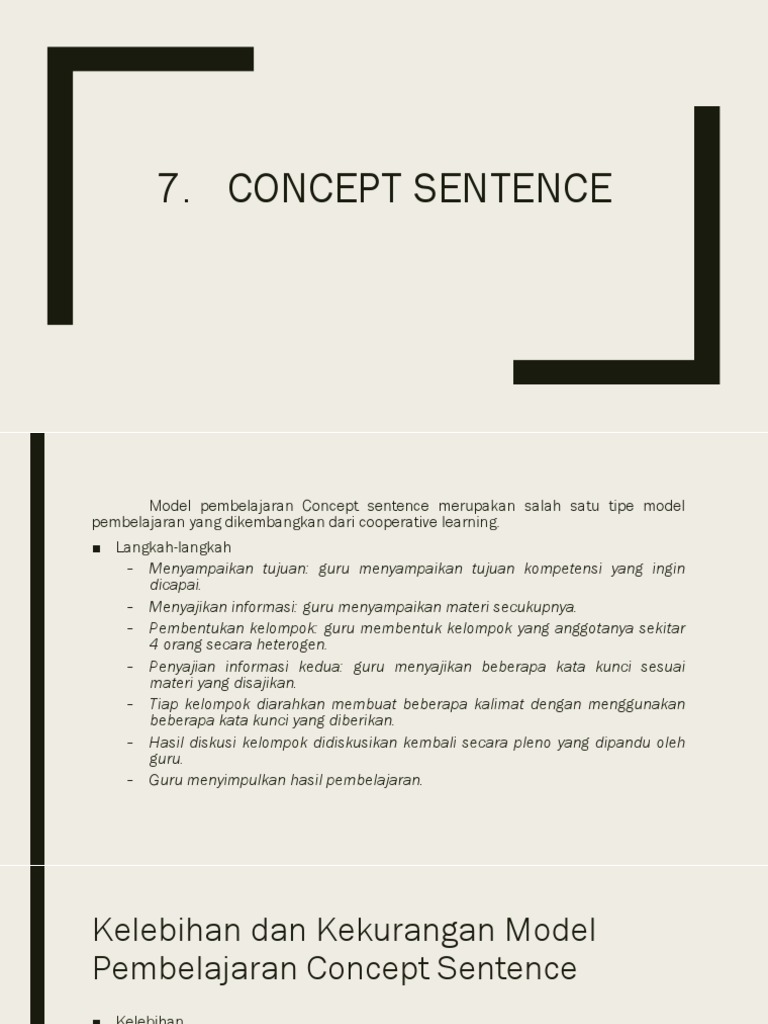 Model Pembelajaran Concept Sentence | PDF