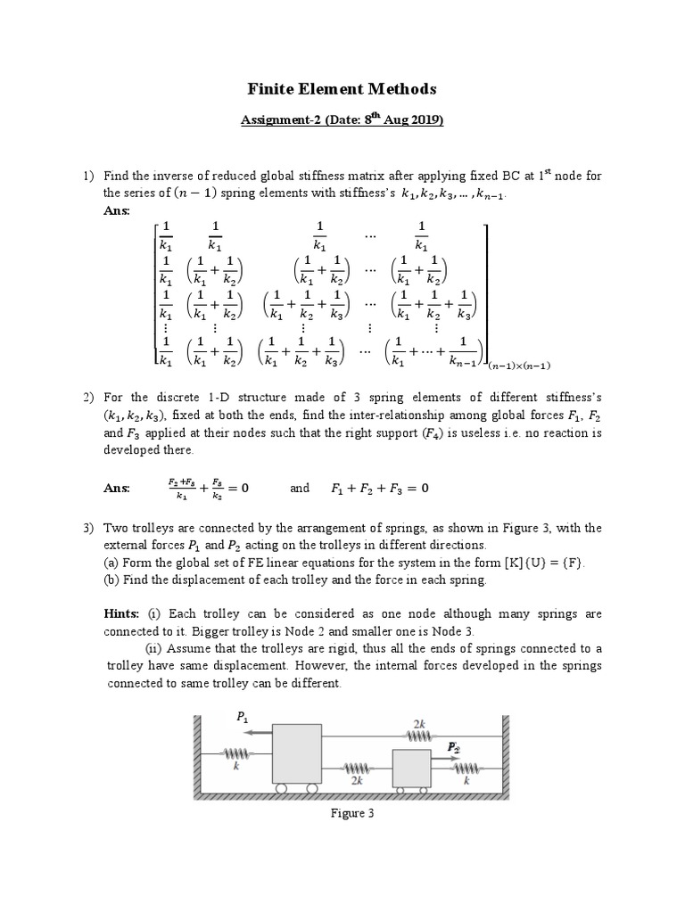 Finite Element Methods Assignment 2 | PDF | Algorithms | Mathematical ...