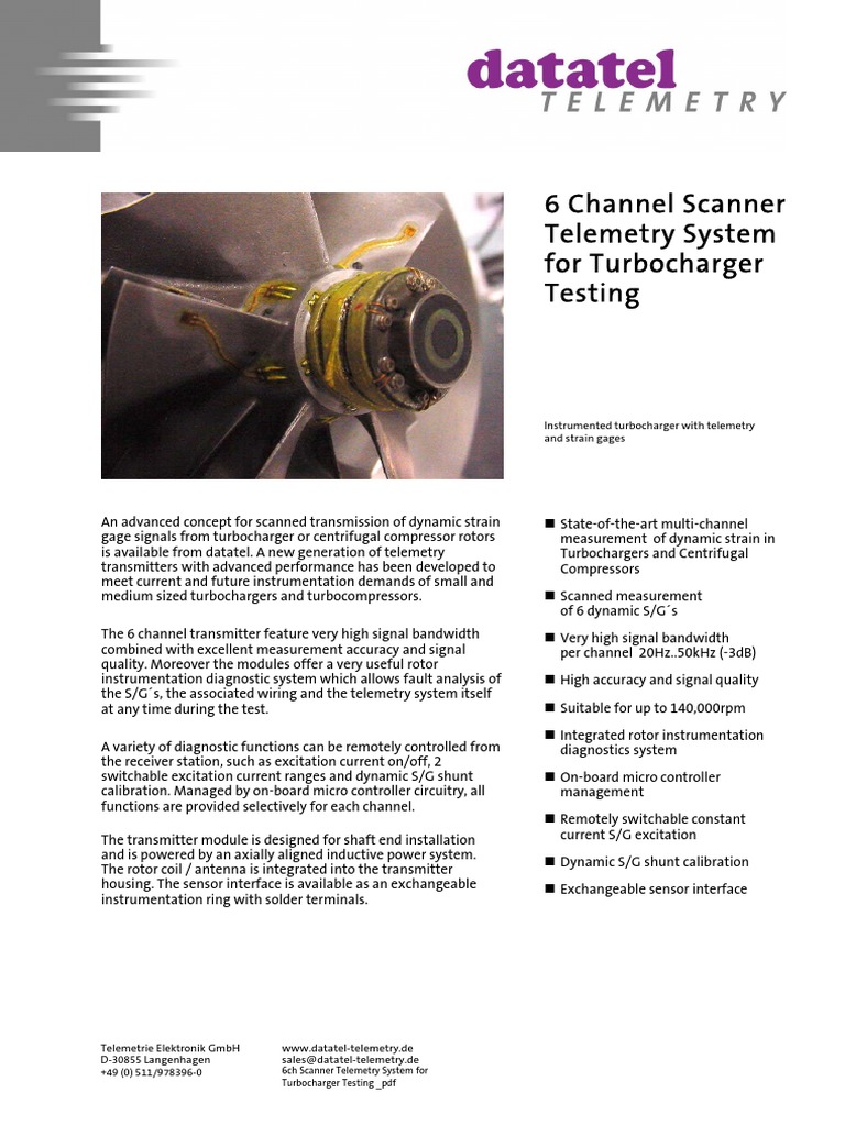 Turbocharger Testing | PDF | Instrumentation | Telemetry