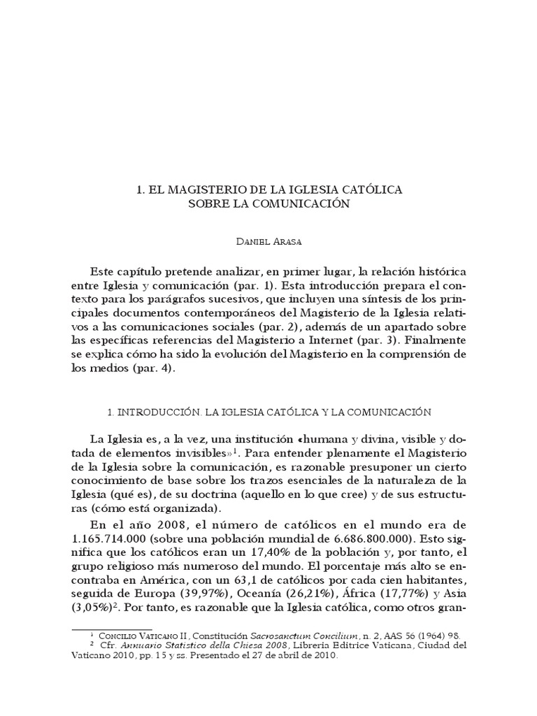 Magisterio Católico sobre Comunicación | PDF | Concilio Vaticano II ...