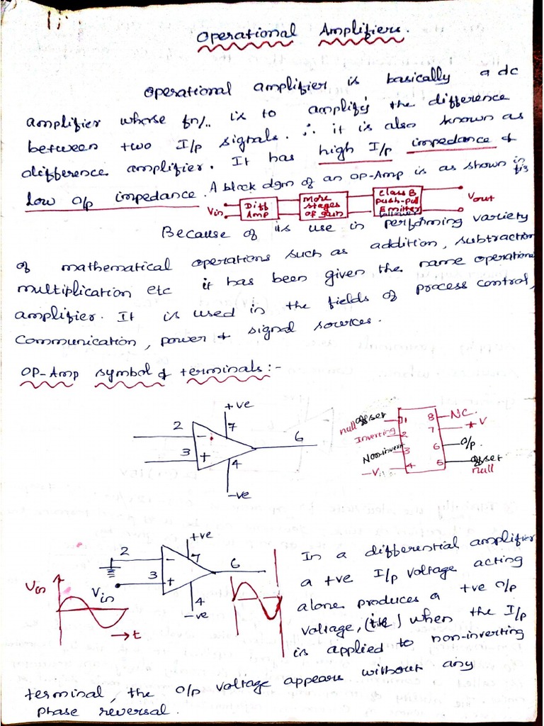 Operational Amplifier Notes | PDF