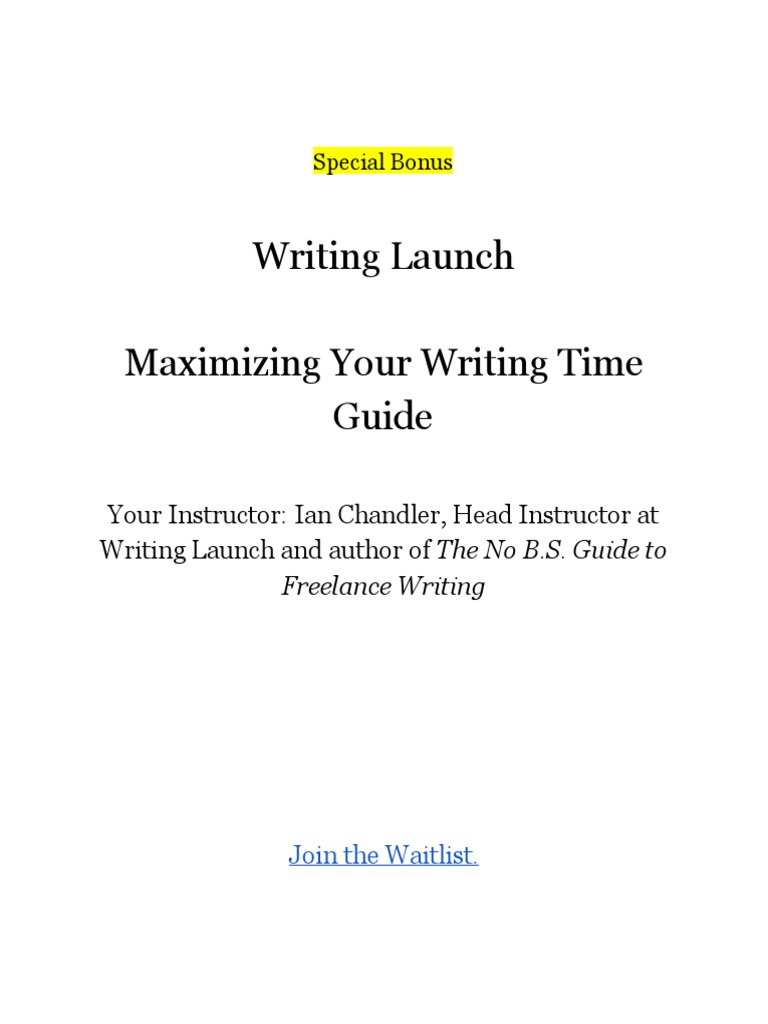 Maximize Your Writing Time Guide | PDF | Time Management | Professional ...