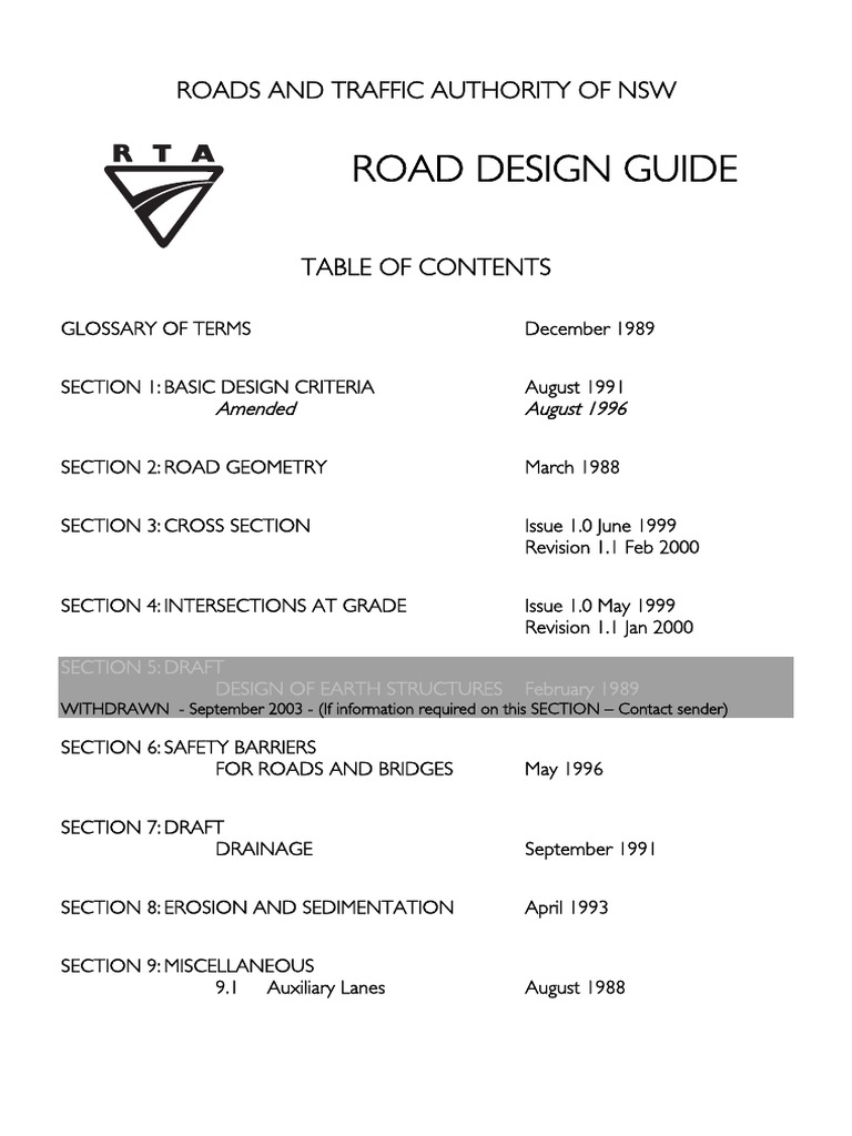 RTA Road Design Guide | PDF | Transportation Engineering | Transport