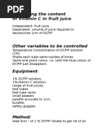 Determination of The Concentration of Vitamin C by Using The DCPIP Test ...