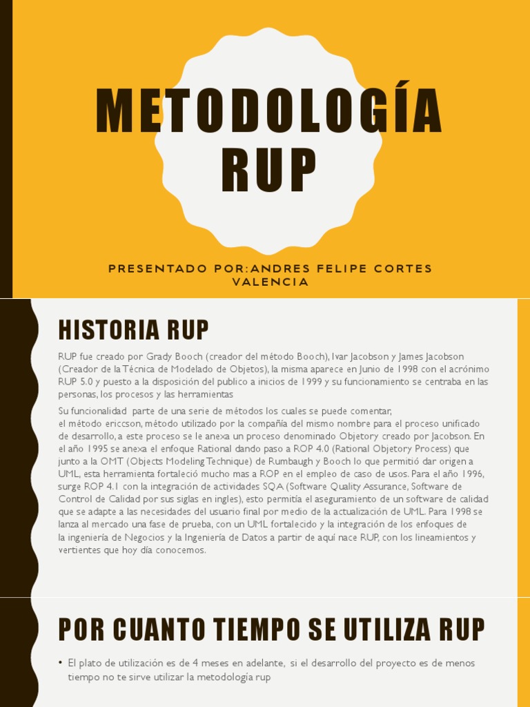 Historia y Uso de la Metodología RUP | PDF | Lenguaje de modelado unificado | Ingeniería de software