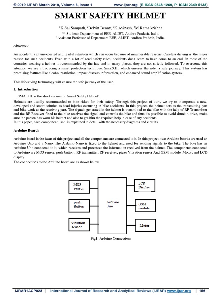 Smart Safety Helmet: K.Sai Sampath, Belvin Benny, K.Avinash, M.Rama ...
