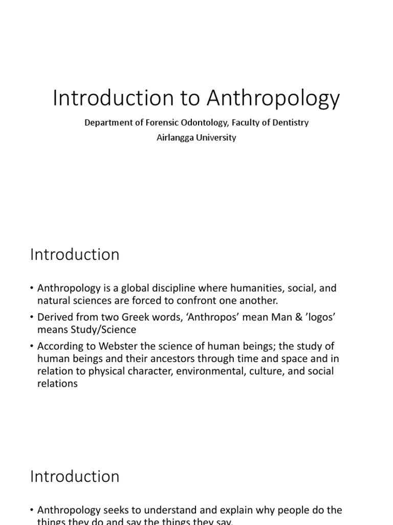 01-Introduction To Anthropology | PDF | Anthropology | Biological ...
