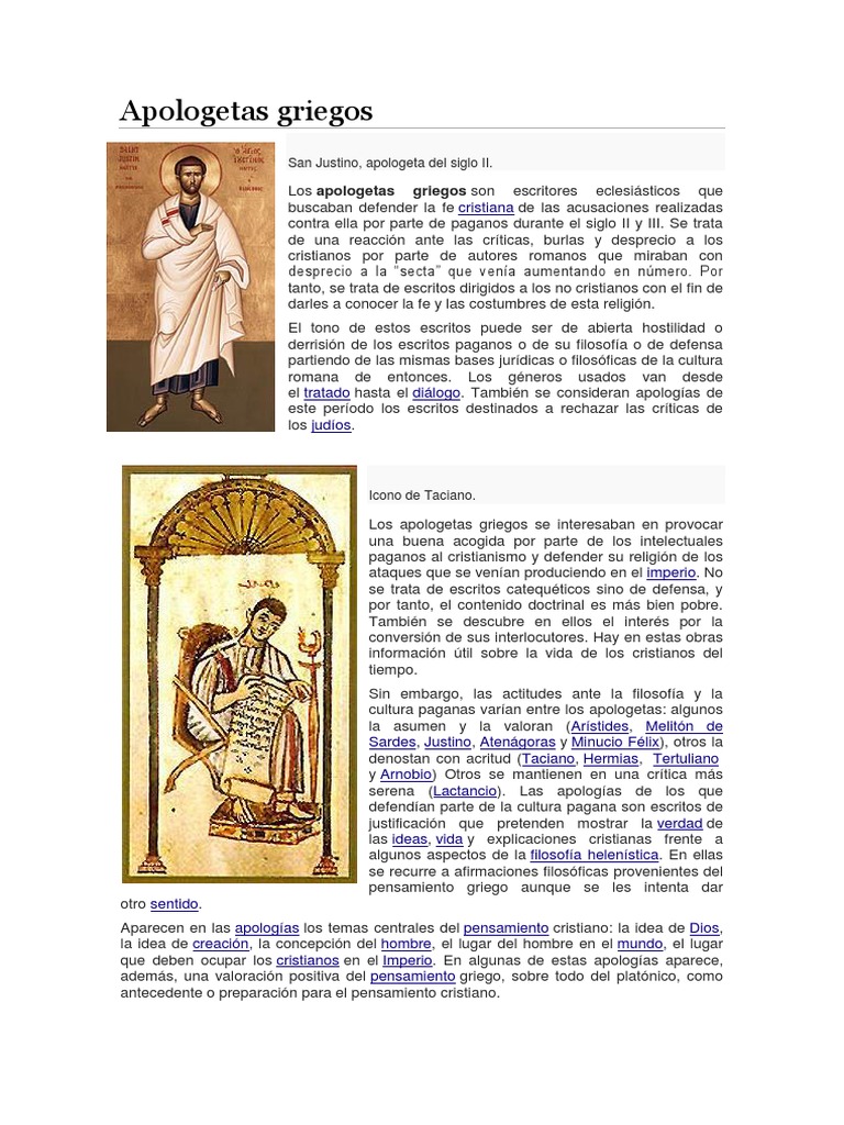 Apologetas Griegos | PDF | Apologética cristiana | Religiones ...