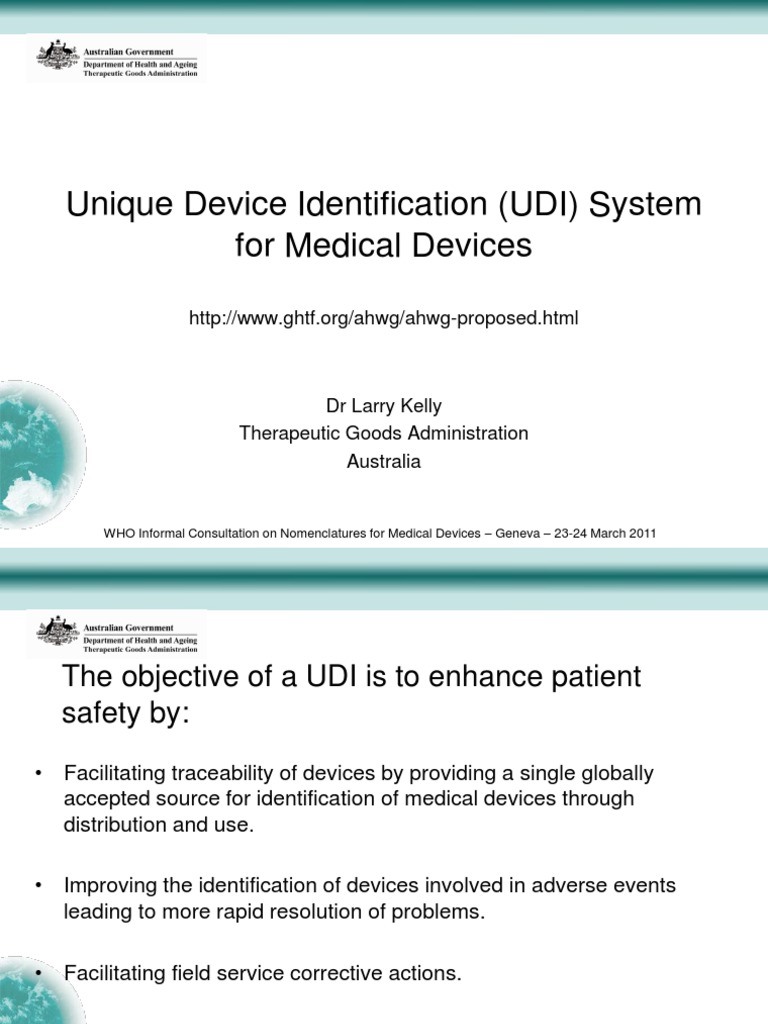 Unique Device Identification (UDI) System For Medical Devices | PDF ...