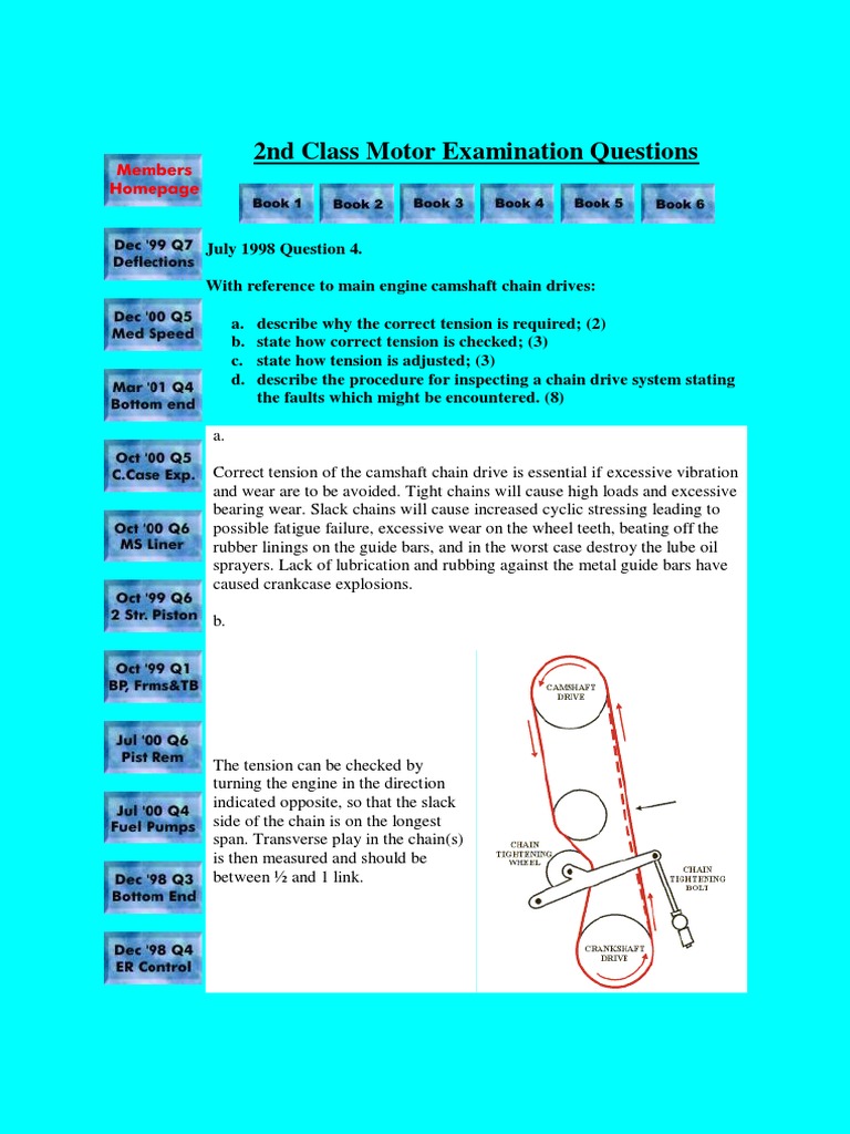 2nd Class Motor Examination Questions | PDF | Tension (Physics ...