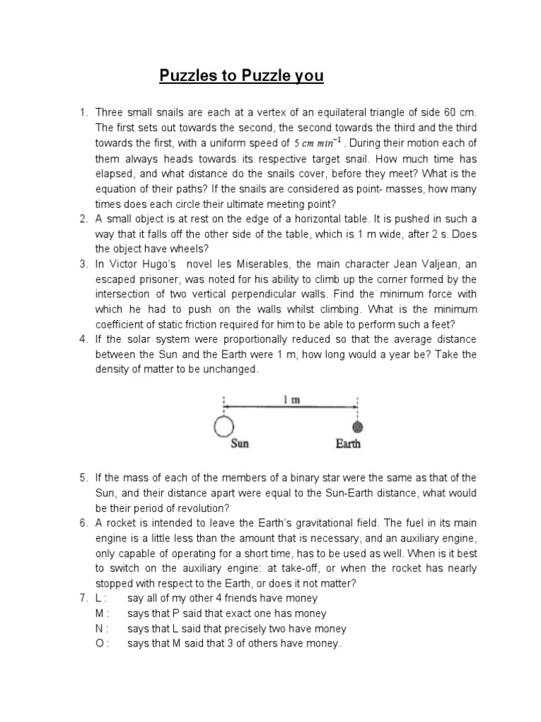 Puzzles To Puzzle You | PDF | Force | Physics