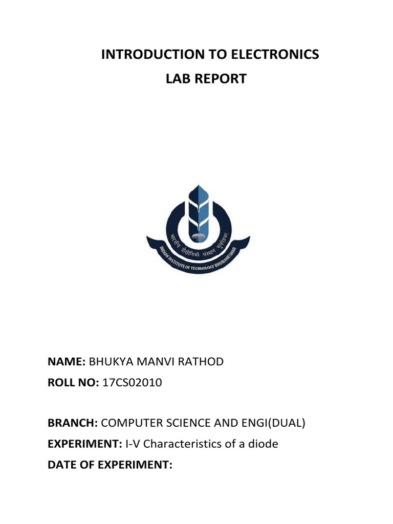 Introduction To Electronics Lab Report | PDF | Diode | Semiconductors