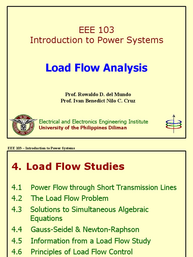 EEE 103 LC 3 - Load Flow Analysis | PDF | Electric Power | Ac Power