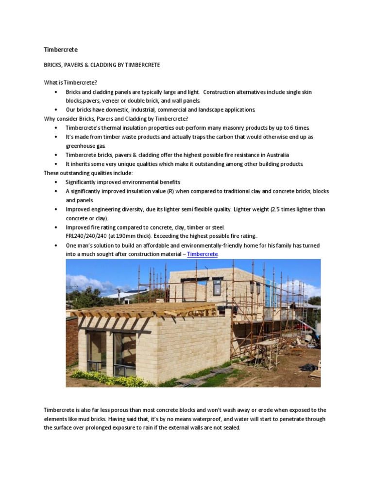 Timber Crete | PDF | Bamboo | Concrete