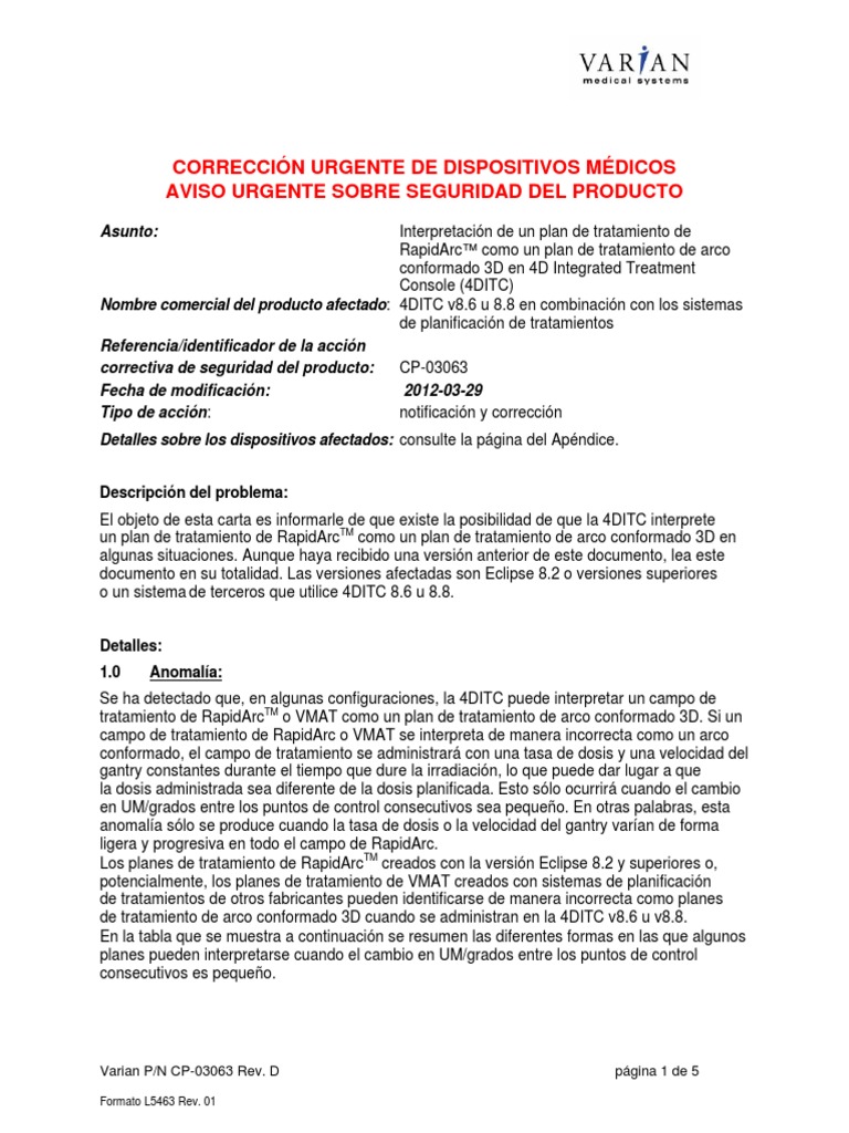 4D Integrated Treatment Console (4DITC) Interpretation of A RapidArc ...