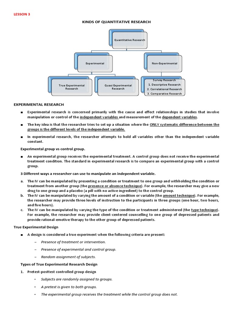 Types of Quantitative Research Explained | PDF | Experiment | Design Of ...