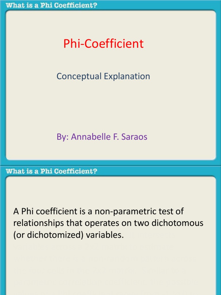 Phi-Coefficient: Conceptual Explanation | PDF | Correlation And Dependence | Descriptive Statistics