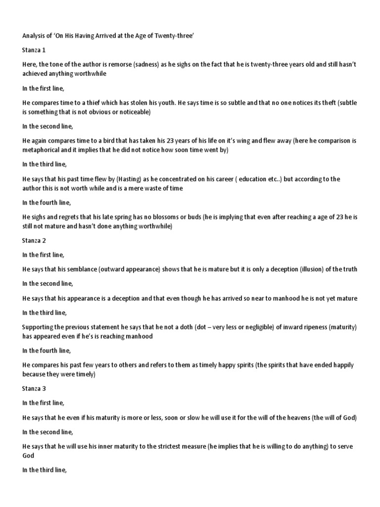 Poem Summary | PDF | Wisdom | Good And Evil