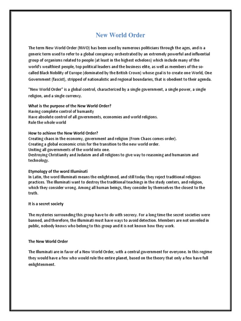 New World Order | PDF