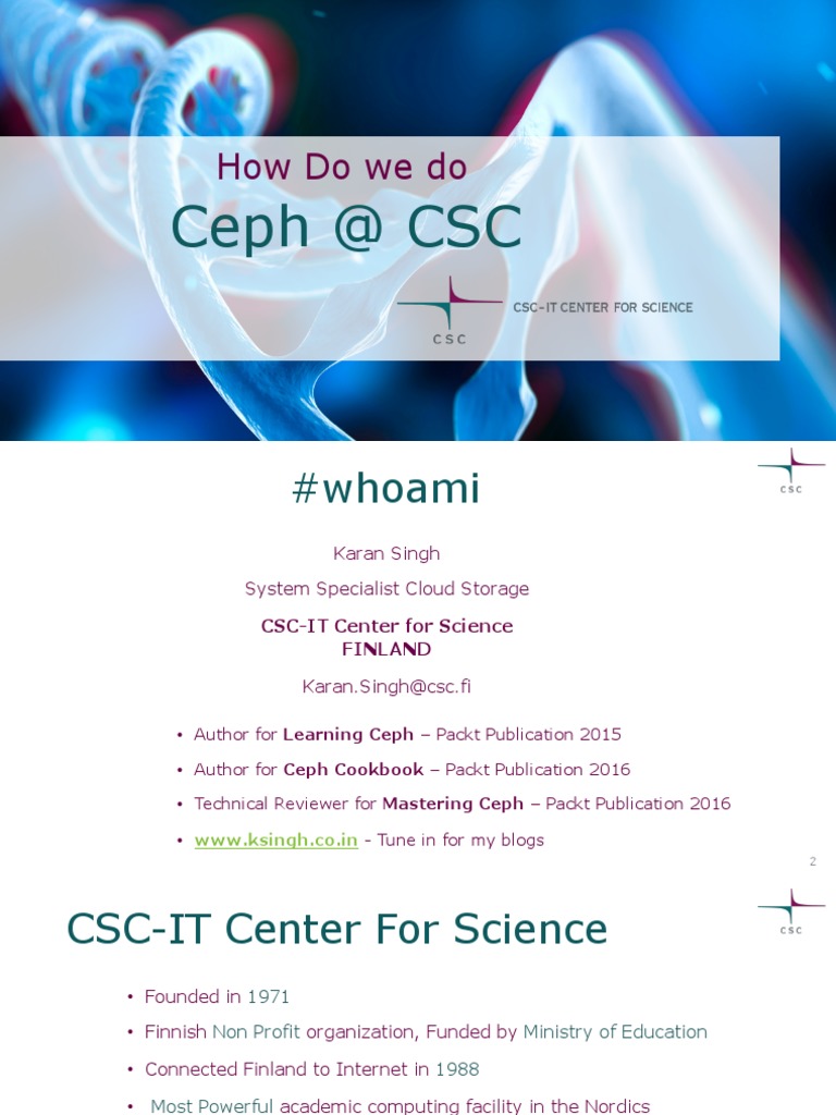 Ceph at CSC | Download Free PDF | Open Stack | Scalability