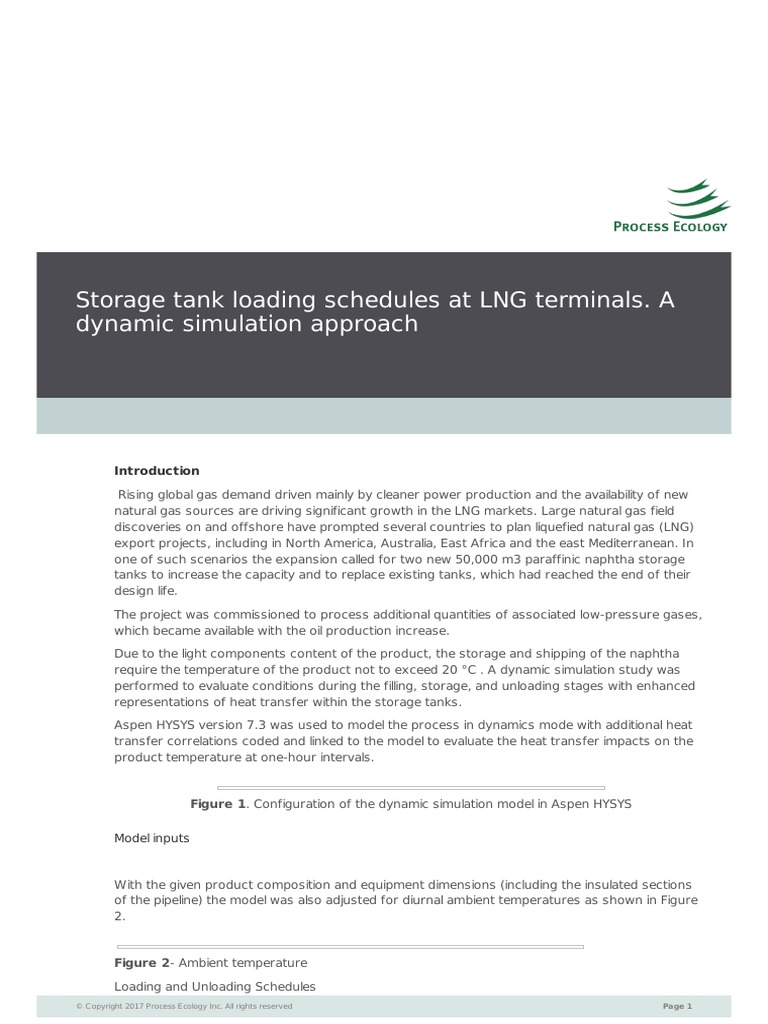 Storage Tank Loading Schedules at LNG Terminals A Dynamic Simulation ...