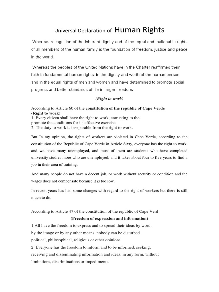 Universal Declaration of Human Rights | PDF | Natural And Legal Rights ...