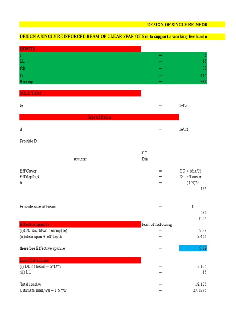 SA LAB - Singly Reinforced Beam | PDF | Applied And Interdisciplinary ...
