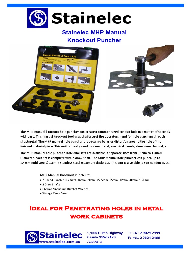 MHP Manual Knockout Punch Kit | PDF