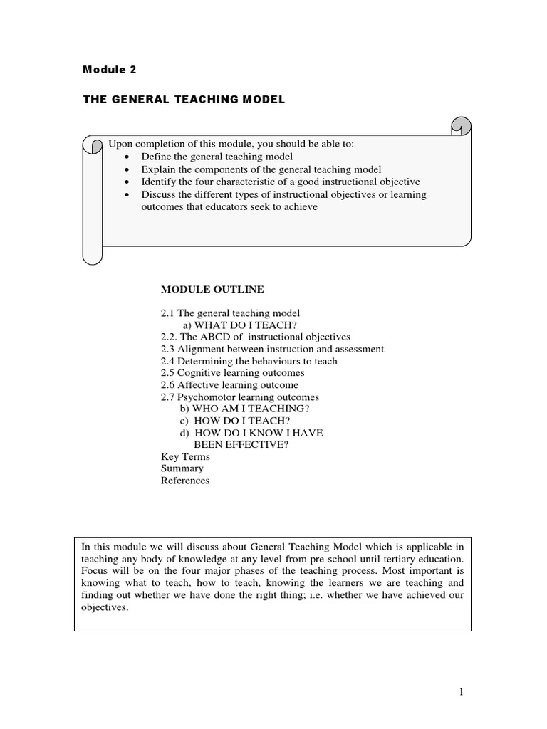 Module 2.gen - Model | PDF | Educational Assessment | Affect (Psychology)