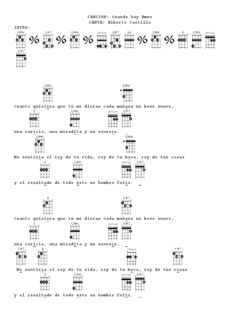 Letra Canción: Cuando Hay Amor | PDF