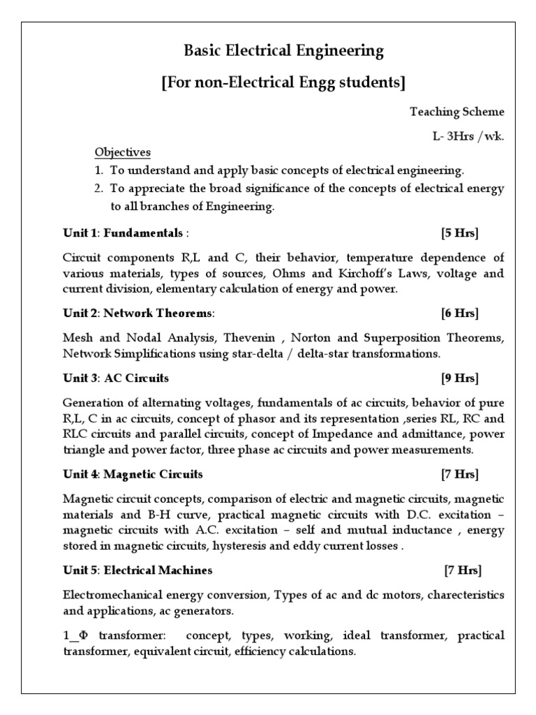 Elementrs of Electrical Engineering PDF | PDF | Electrical Network ...