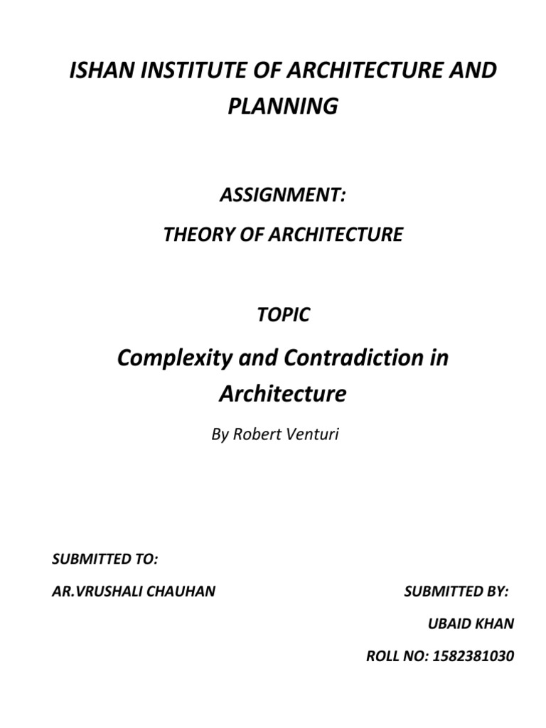 Complexity and Contradiction in Architecture | PDF | Contradiction ...