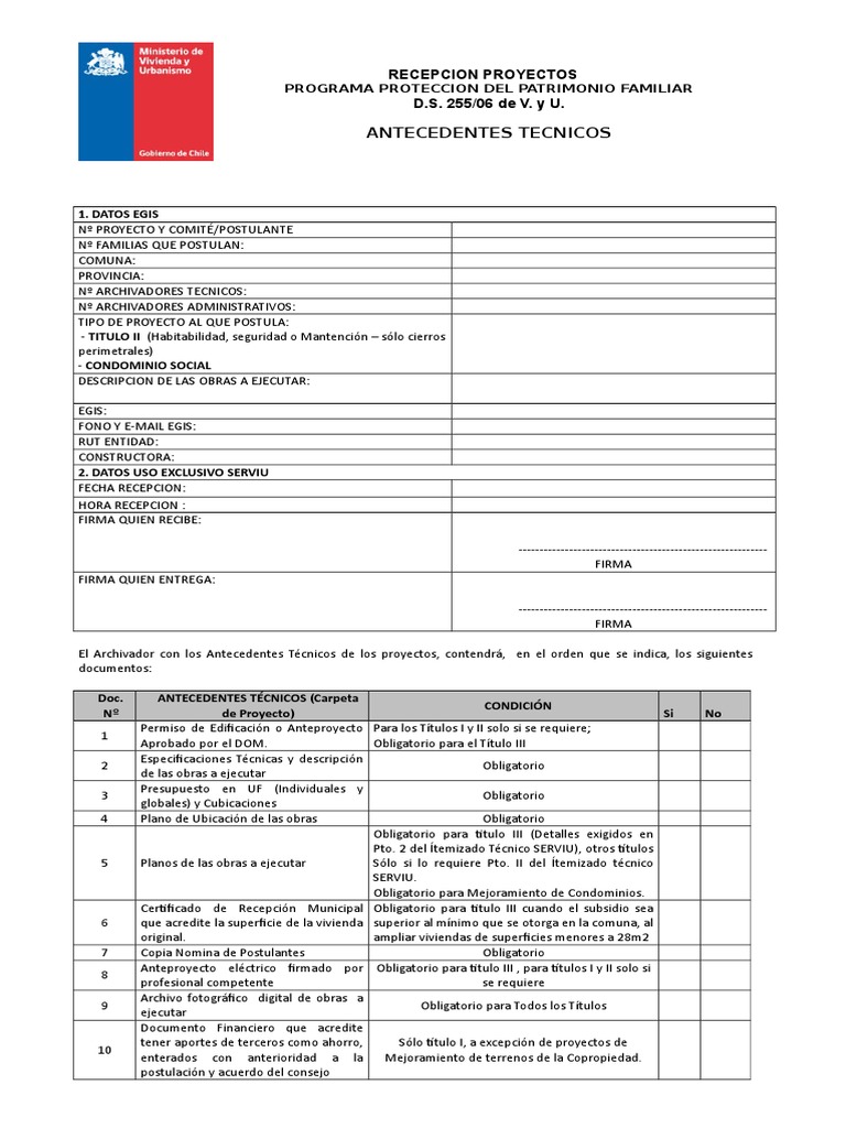 Listado Check List Serviu | PDF | Gobierno | Business