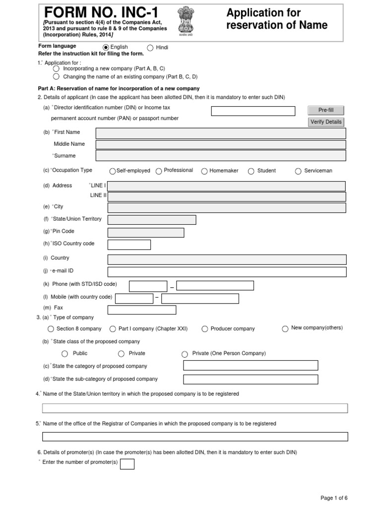 2013 and Pursuant To Rule 8 & 9 of The Companies (Incorporation) Rules ...
