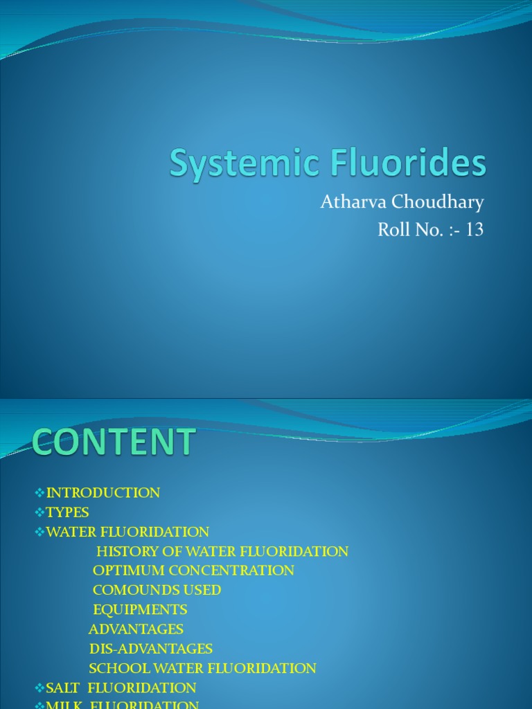 Overview of Systemic Fluoridation Methods | PDF | Fluoride | Human Tooth
