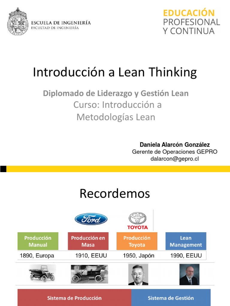 Introducción a los conceptos y principios fundamentales de Lean Thinking | PDF | Gestión de la ...