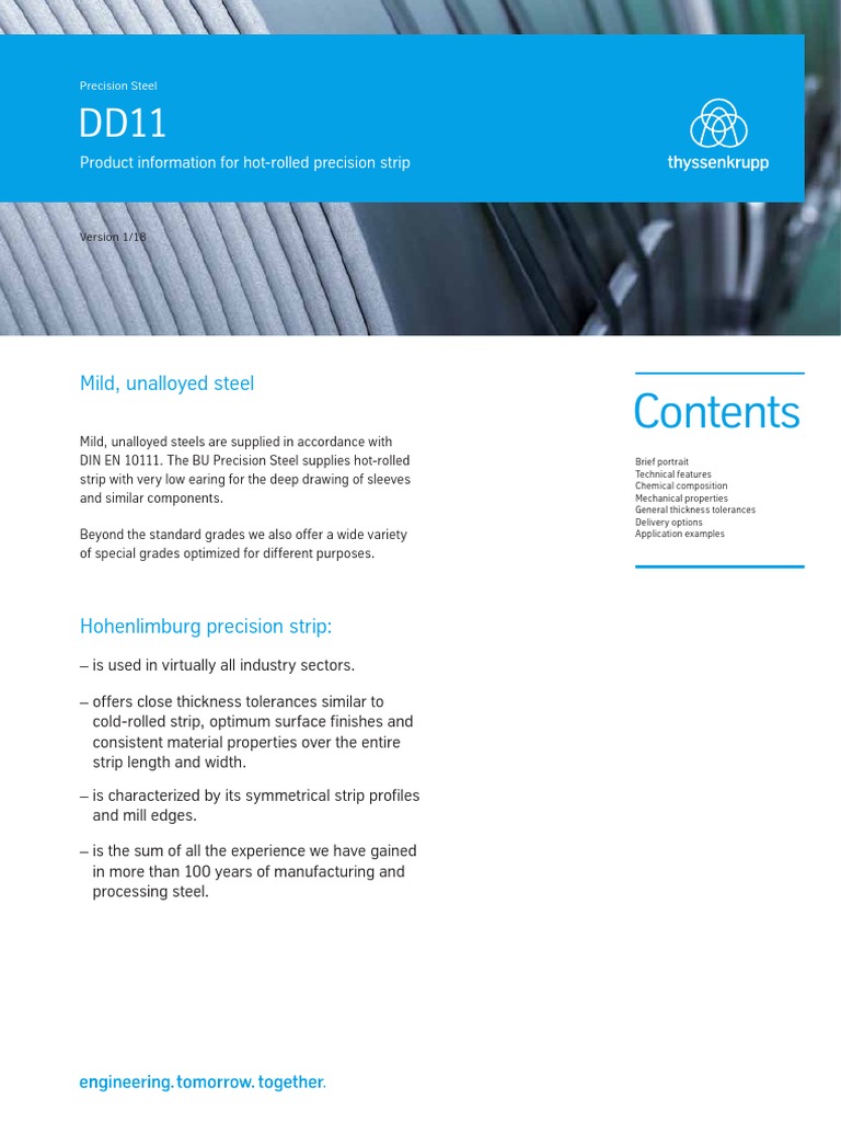 DD11 Thyssenkrup Steel Catalog | PDF | Rolling (Metalworking) | Materials