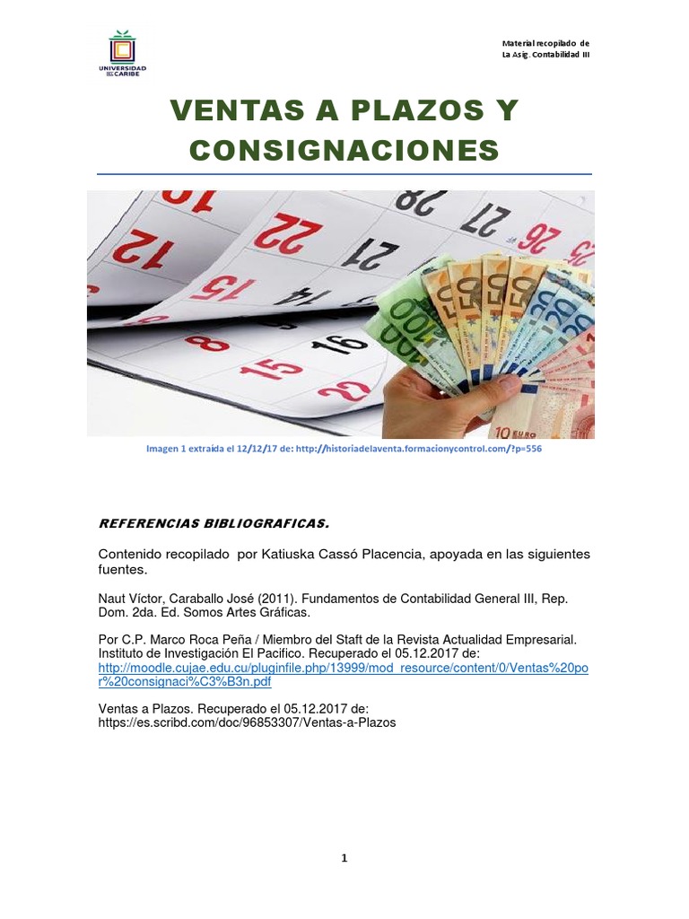 Ventas a Plazos y Consignaciones | PDF | Beneficio (economía) | Contabilidad