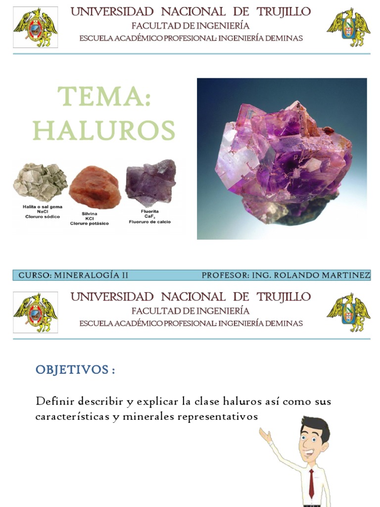 Tema Haluros | PDF | Minerales | Mineralogía