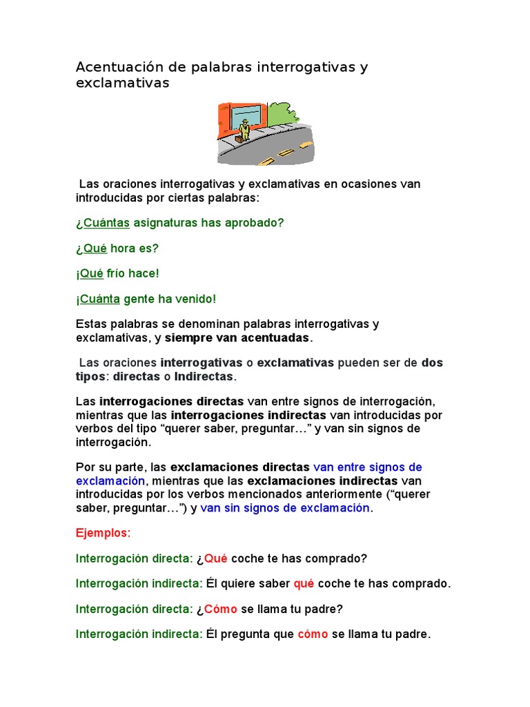 Acentuación de Palabras Interrogativas y Exclamativas | PDF