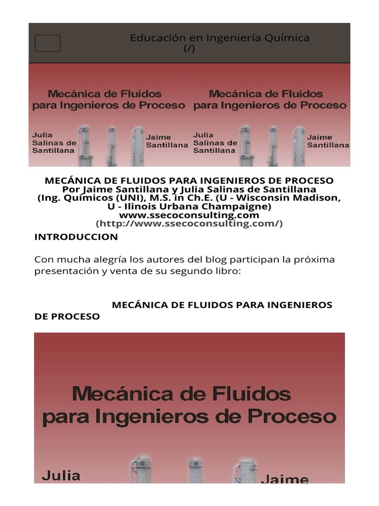 Mecanica de Fluidos para Ingenieros | PDF | Ingeniería de Procesos ...